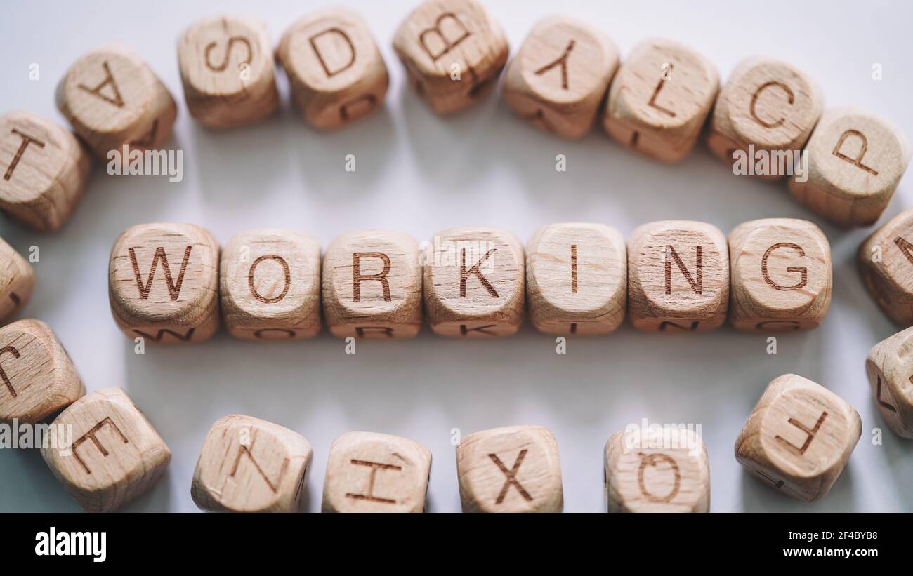 Wooden word Blocks Stock Photo - Alamy