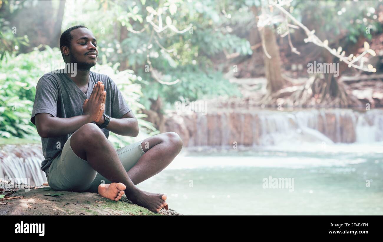 African american man exercise nature hi-res stock photography and ...