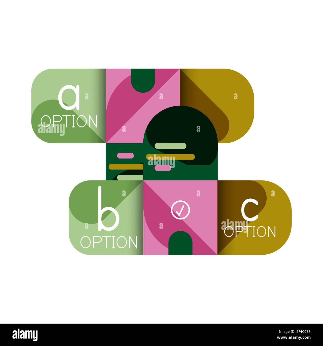 Infographics option and step by step in rounded squares, element of ...