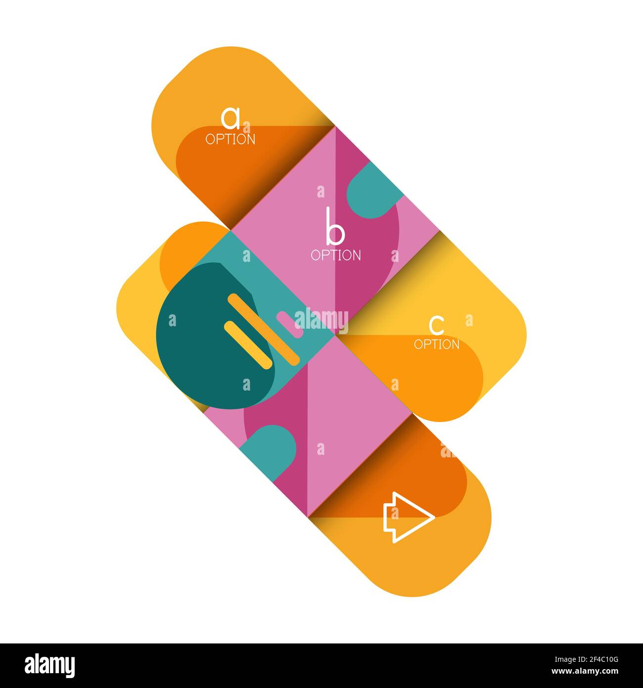 Infographics option and step by step in rounded squares, element of ...