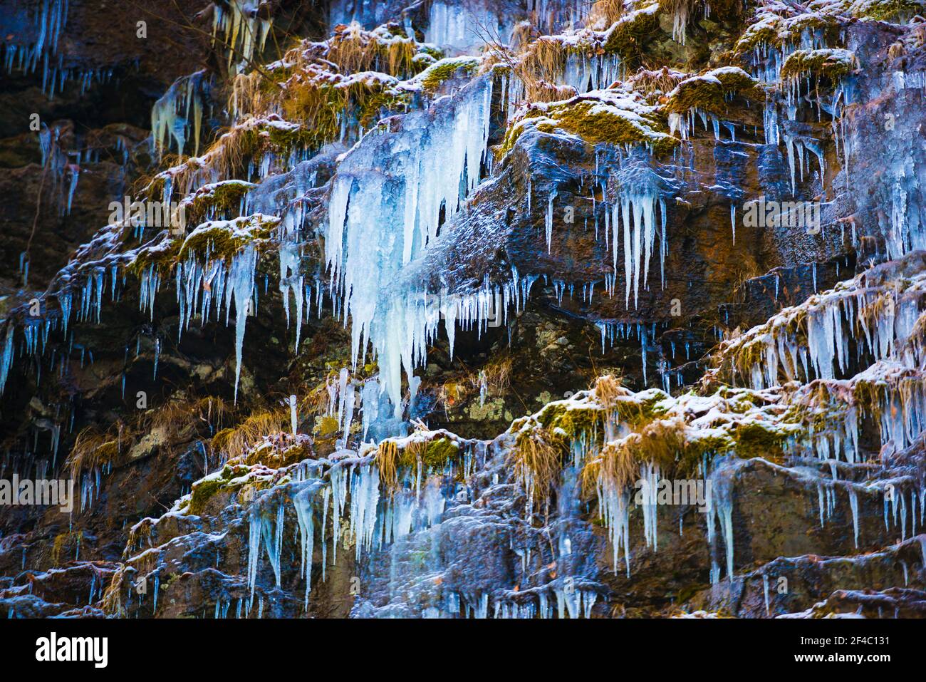 Winter frozen icicles Stock Photo - Alamy