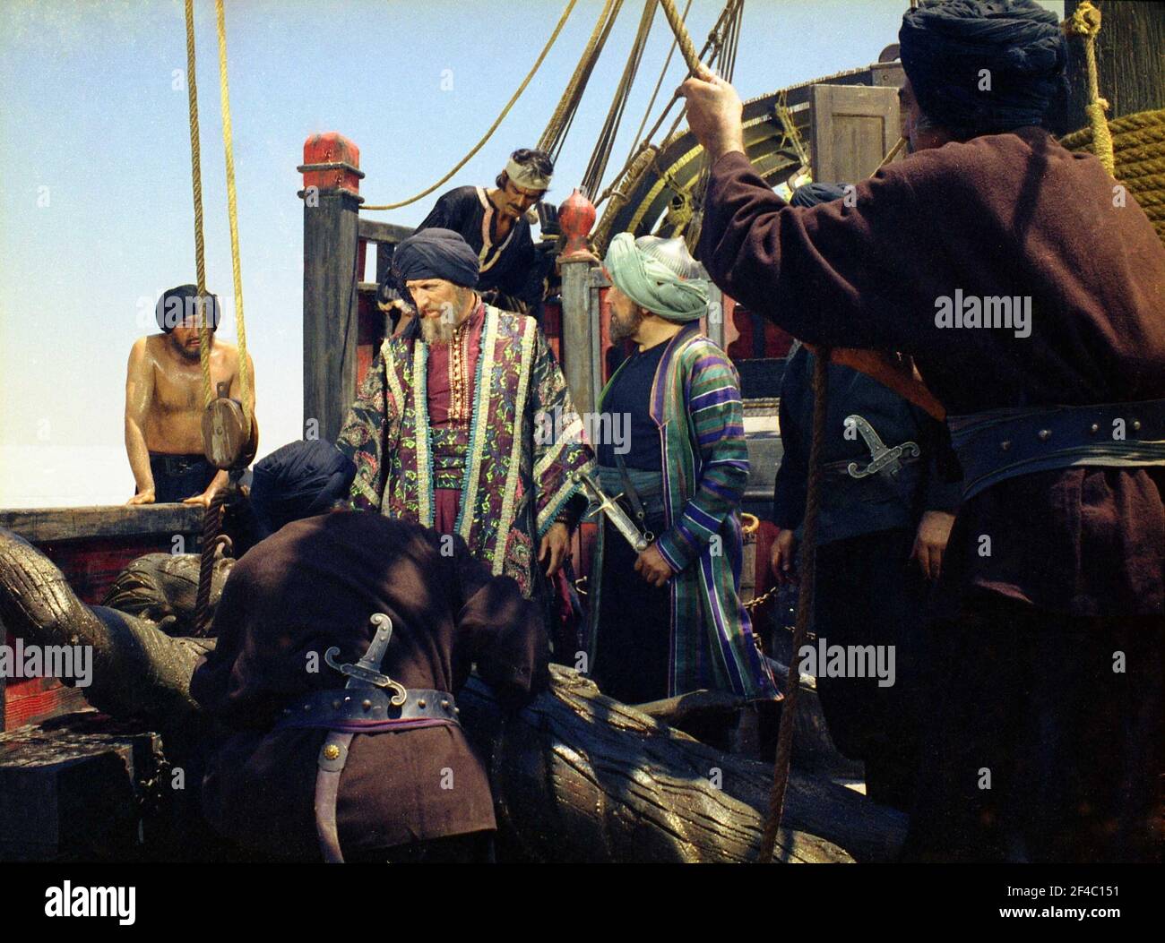TOM BAKER and TAKIS EMMANUEL with Ship's Crew and Wooden Figurehead in ...