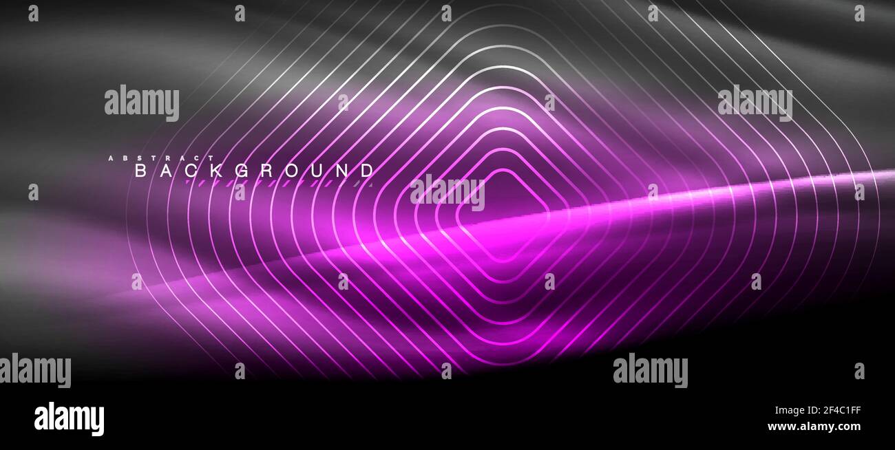 Neon glowing lines, magic energy space light concept, abstract ...