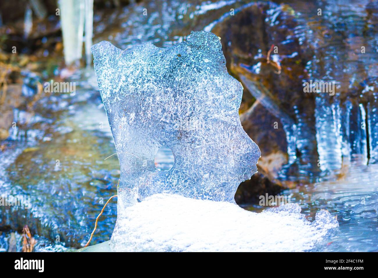 Winter frozen icicles Stock Photo - Alamy