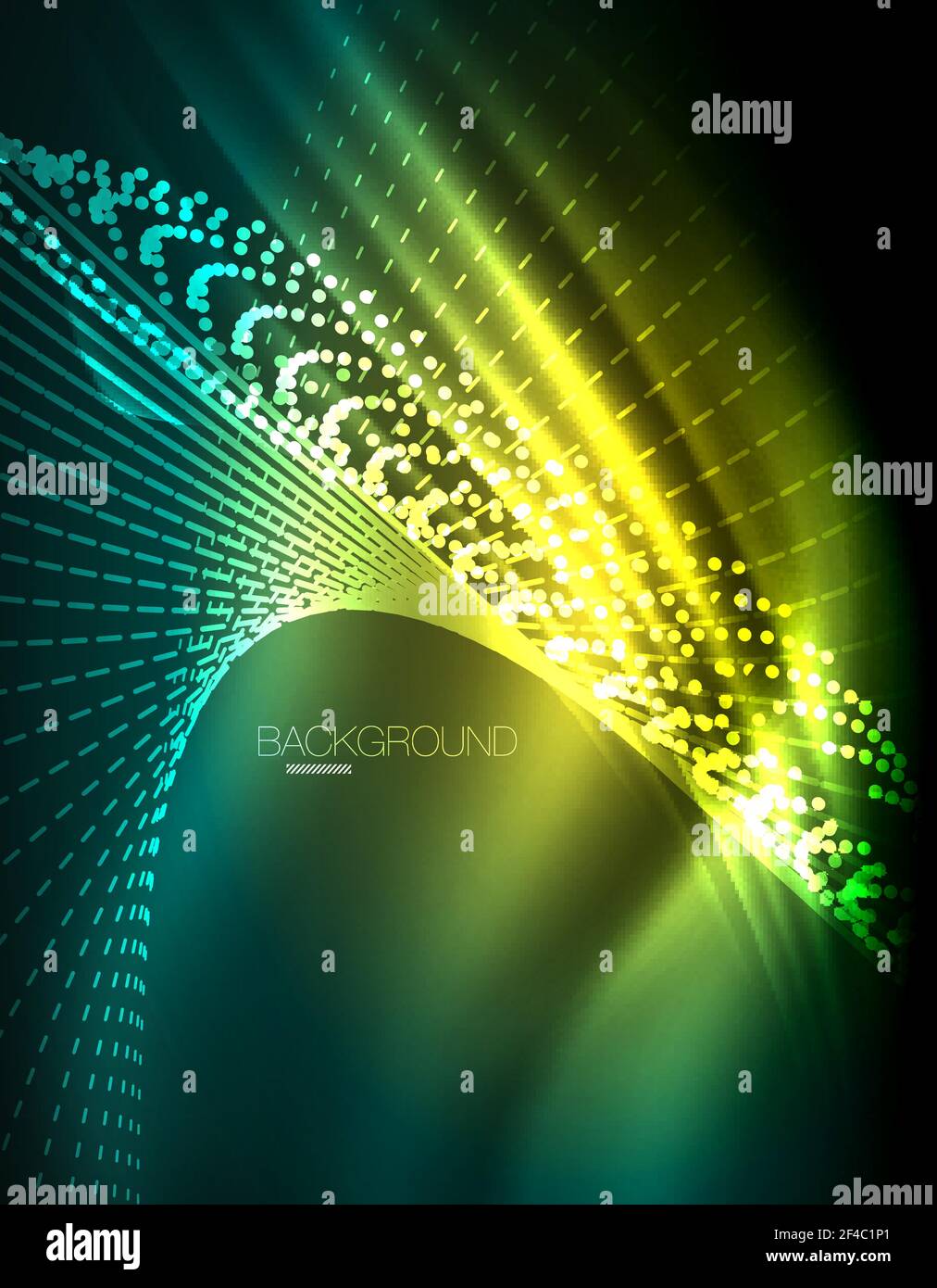 Smooth light effect, straight lines on glowing shiny neon dark ...