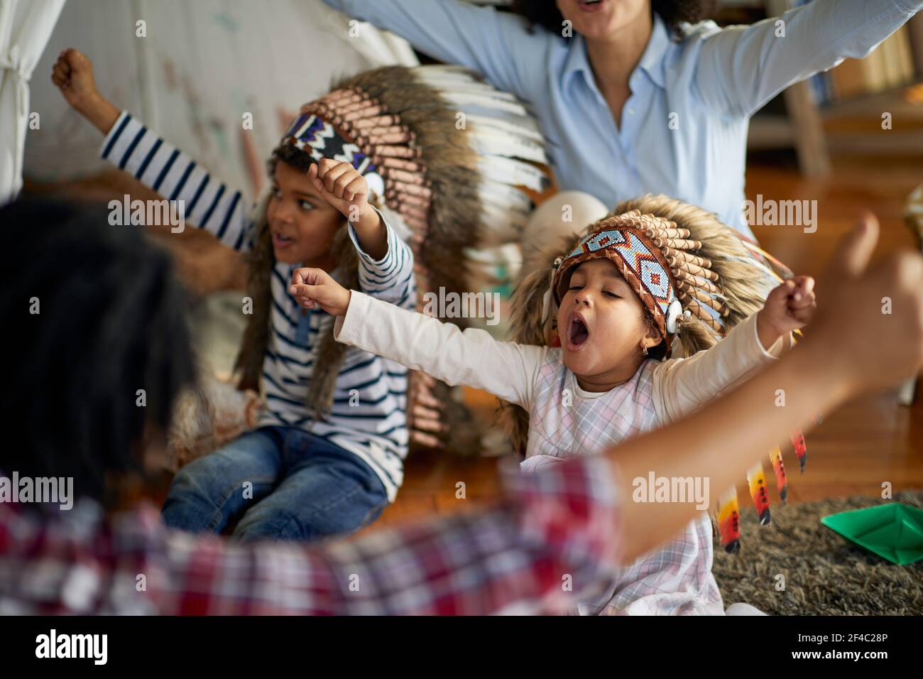 Kids imitating parents hi-res stock photography and images - Alamy