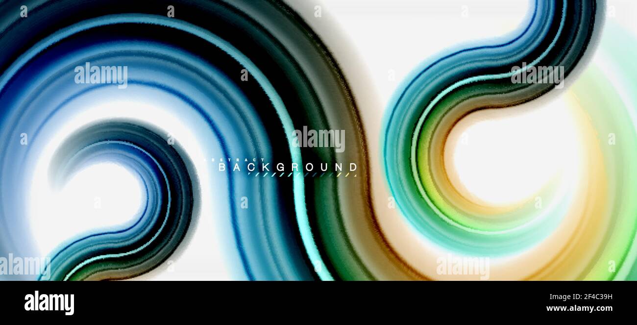 Rainbow fluid color line abstract background - swirl and circles ...