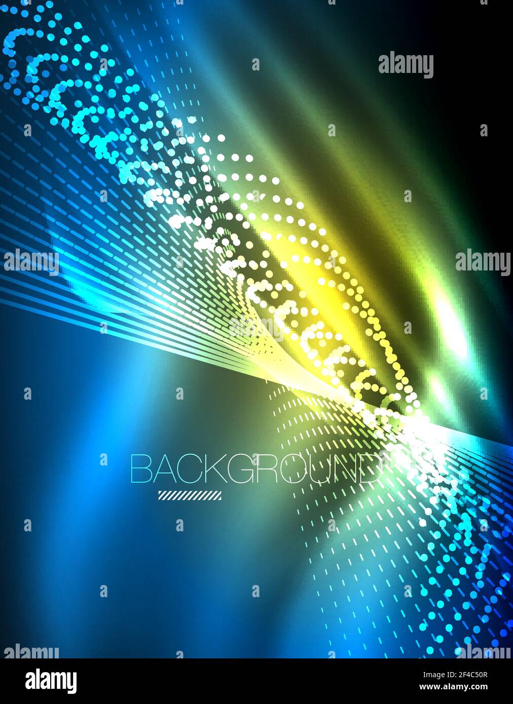 Smooth light effect, straight lines on glowing shiny neon dark ...