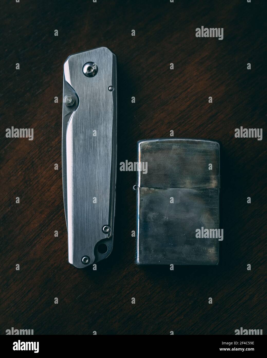 Silver folding knife on hi-res stock photography and images - Alamy