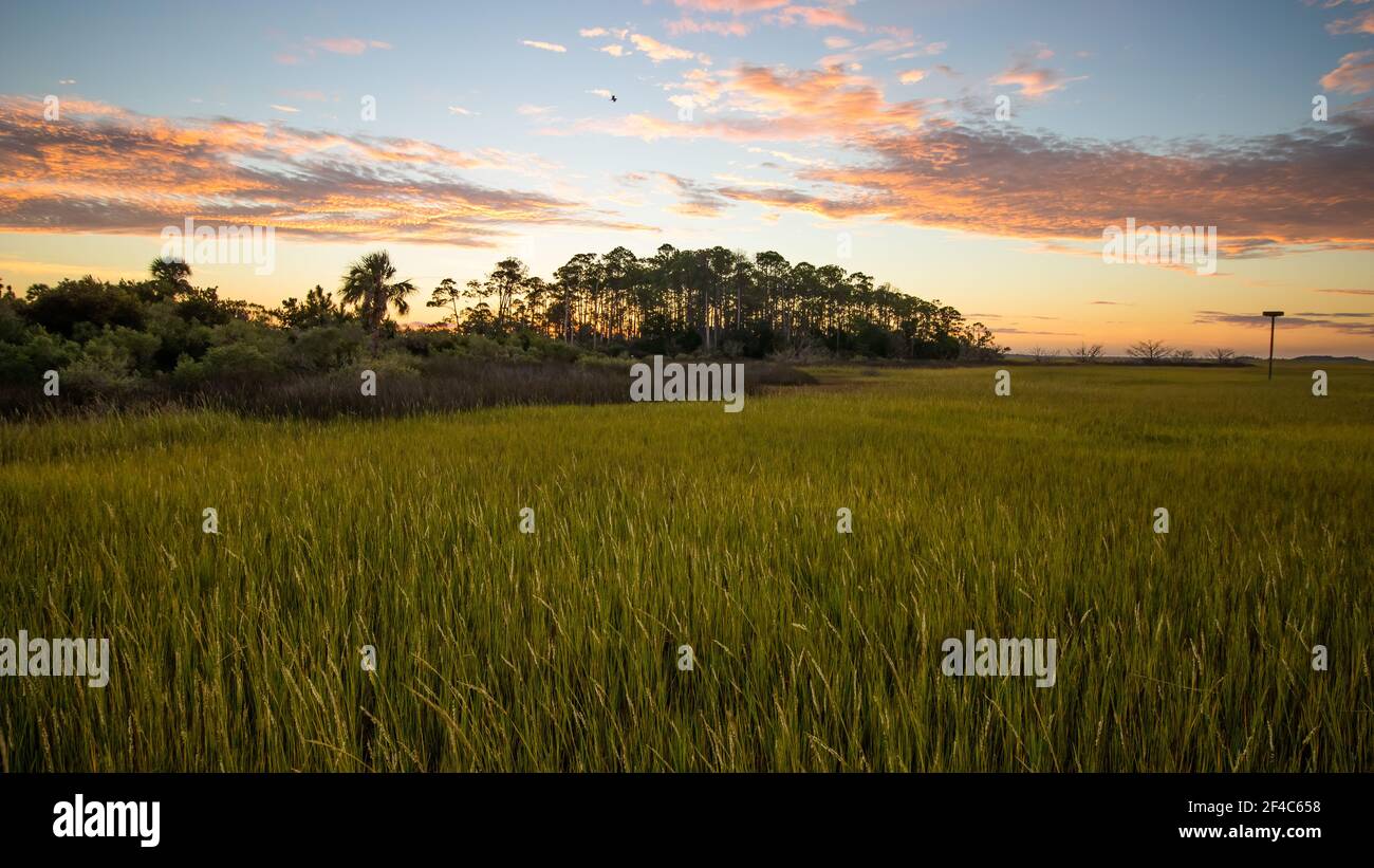 Salt Marsh Sunset Landscape High Resolution Stock Photography and ...