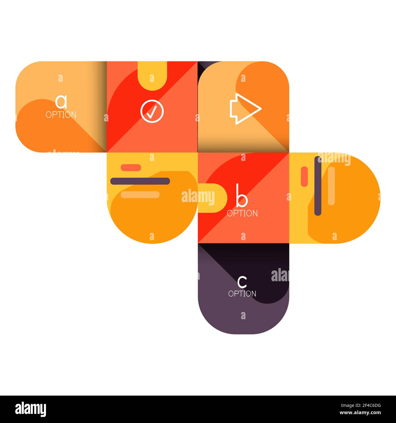 Infographics option and step by step in rounded squares, element of ...