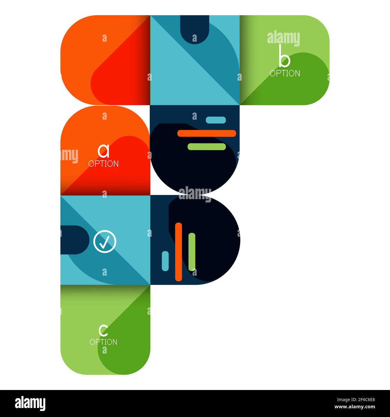 Infographics option and step by step in rounded squares, element of ...