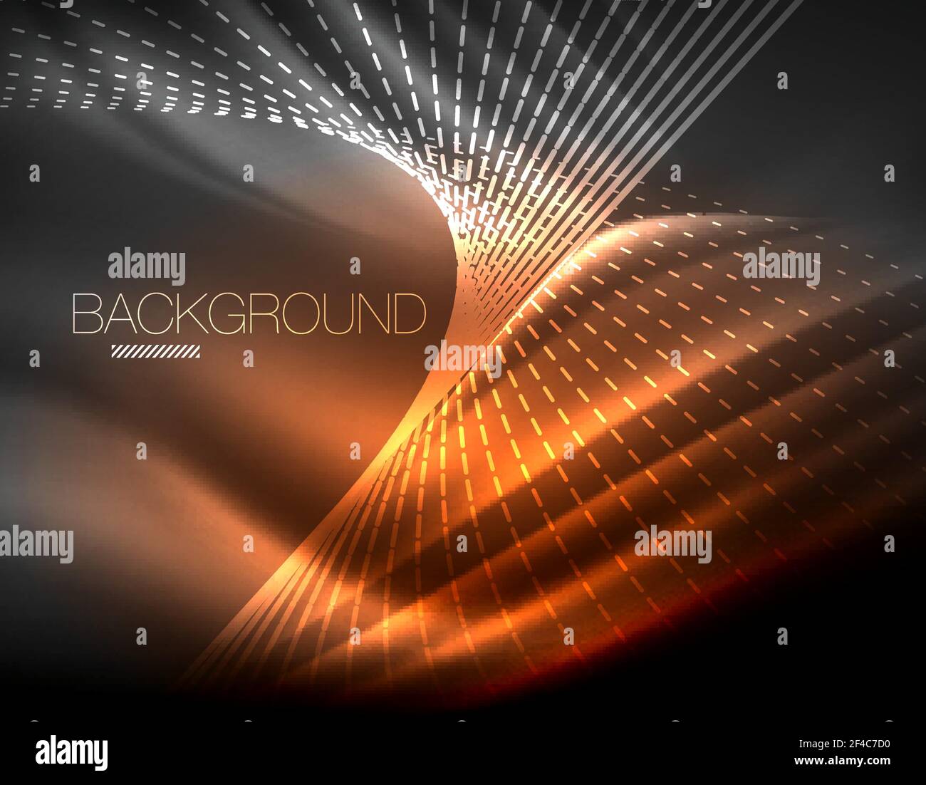 Smooth light effect, straight lines on glowing shiny neon dark ...