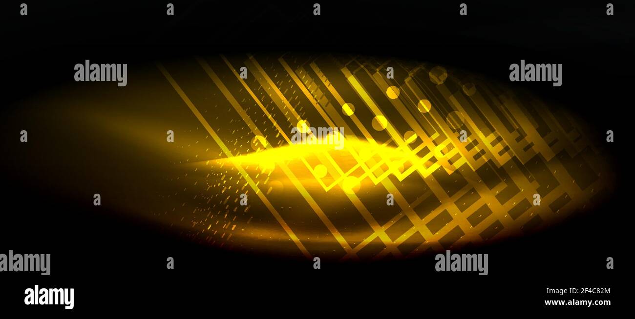 Neon Glowing Wave Magic Energy And Light Motion Background Wallpaper