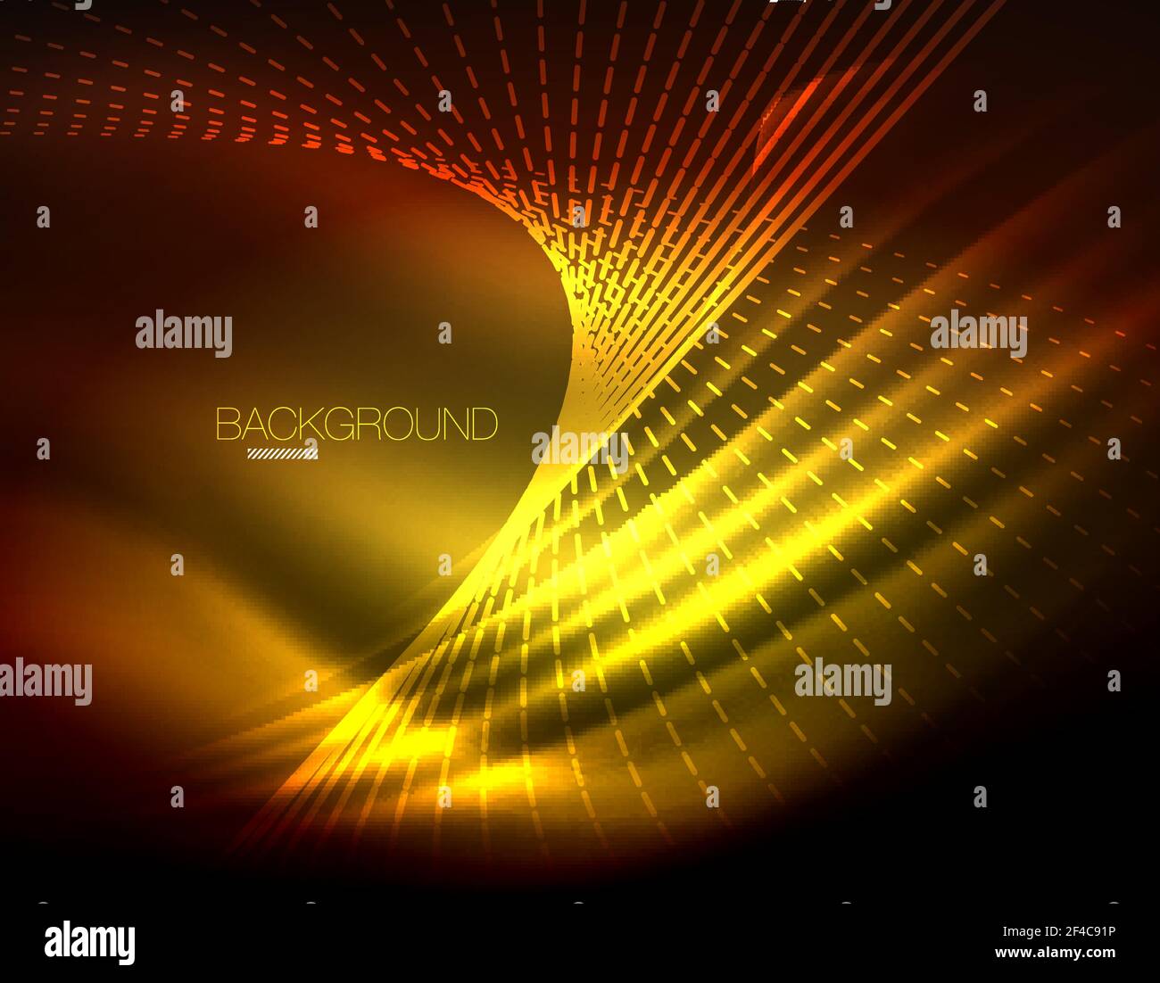 Smooth light effect, straight lines on glowing shiny neon dark ...