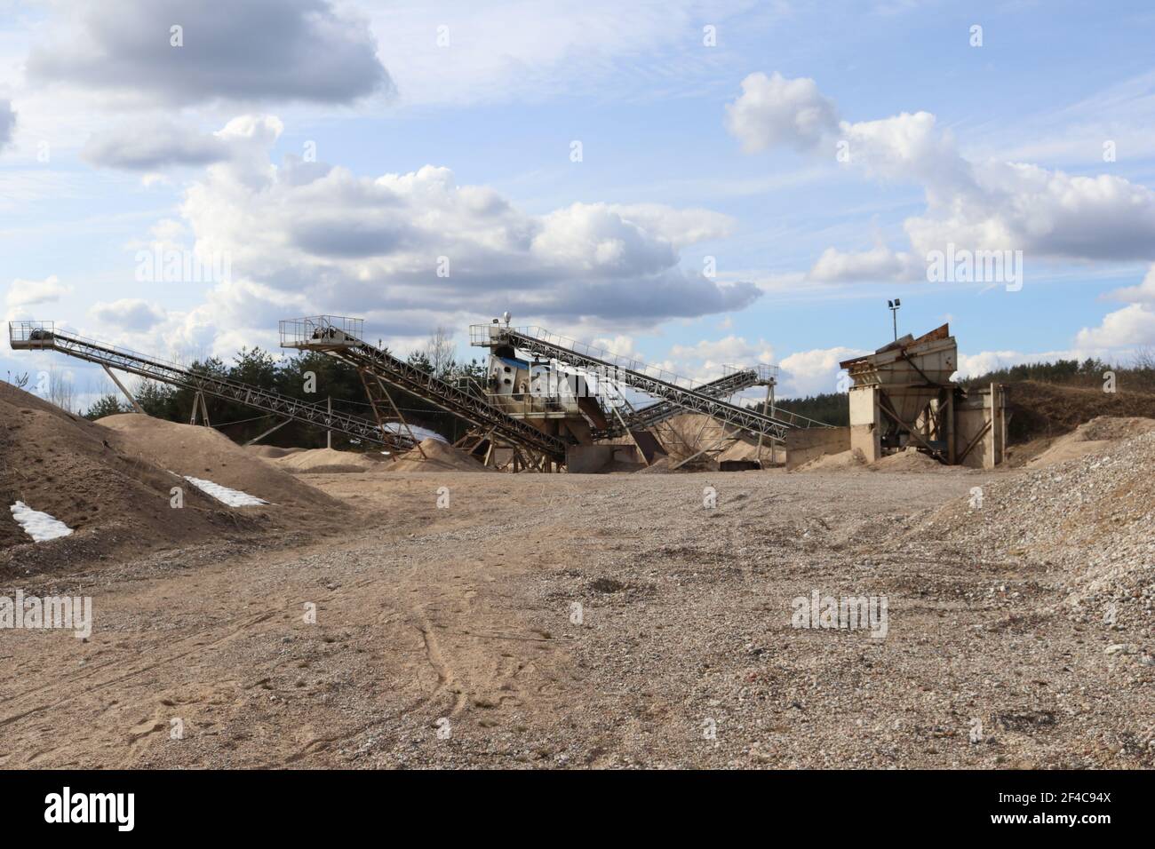 Sand quarry machinery Stock Photo - Alamy