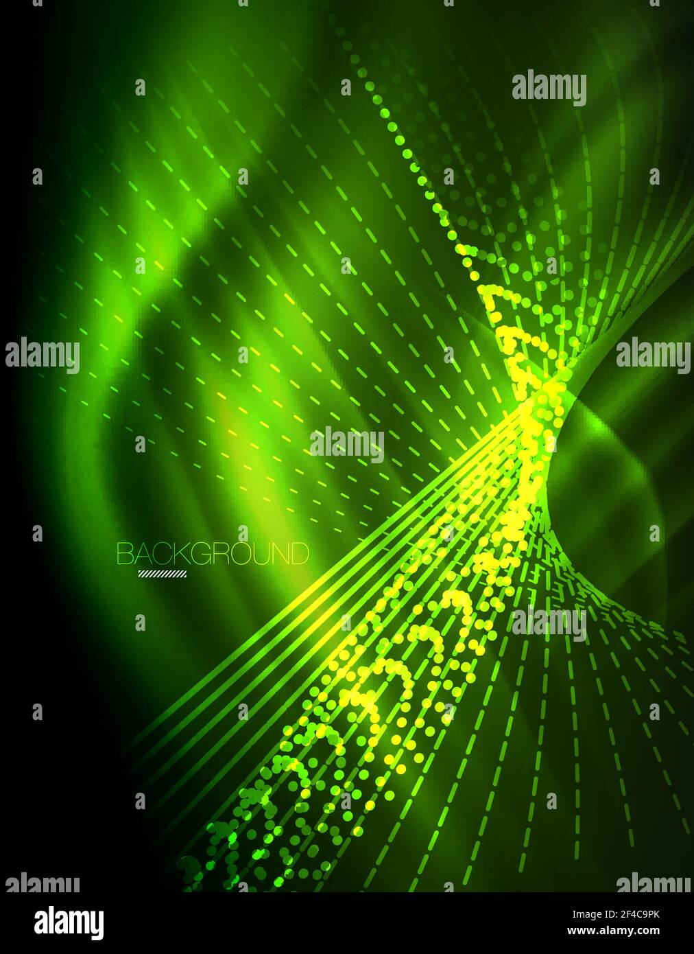 Smooth light effect, straight lines on glowing shiny neon dark ...