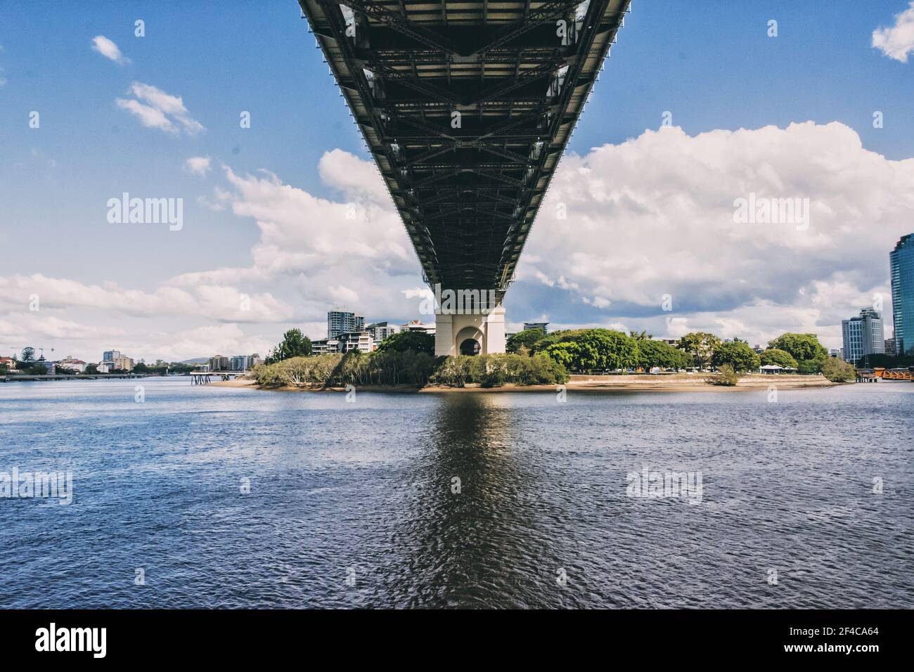 Underside view of the Story Bridge in Brisbane, Australia Stock Photo ...