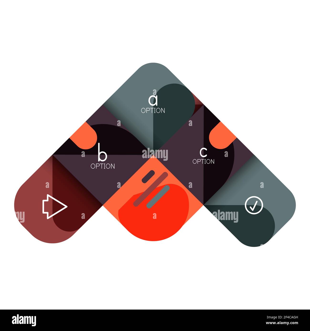 Infographics option and step by step in rounded squares, element of ...