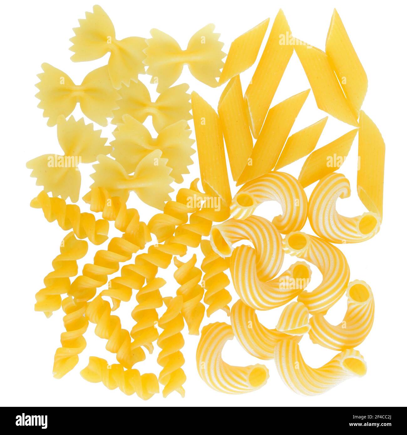 Fusilli pasta set isolated on a white background Stock Photo - Alamy