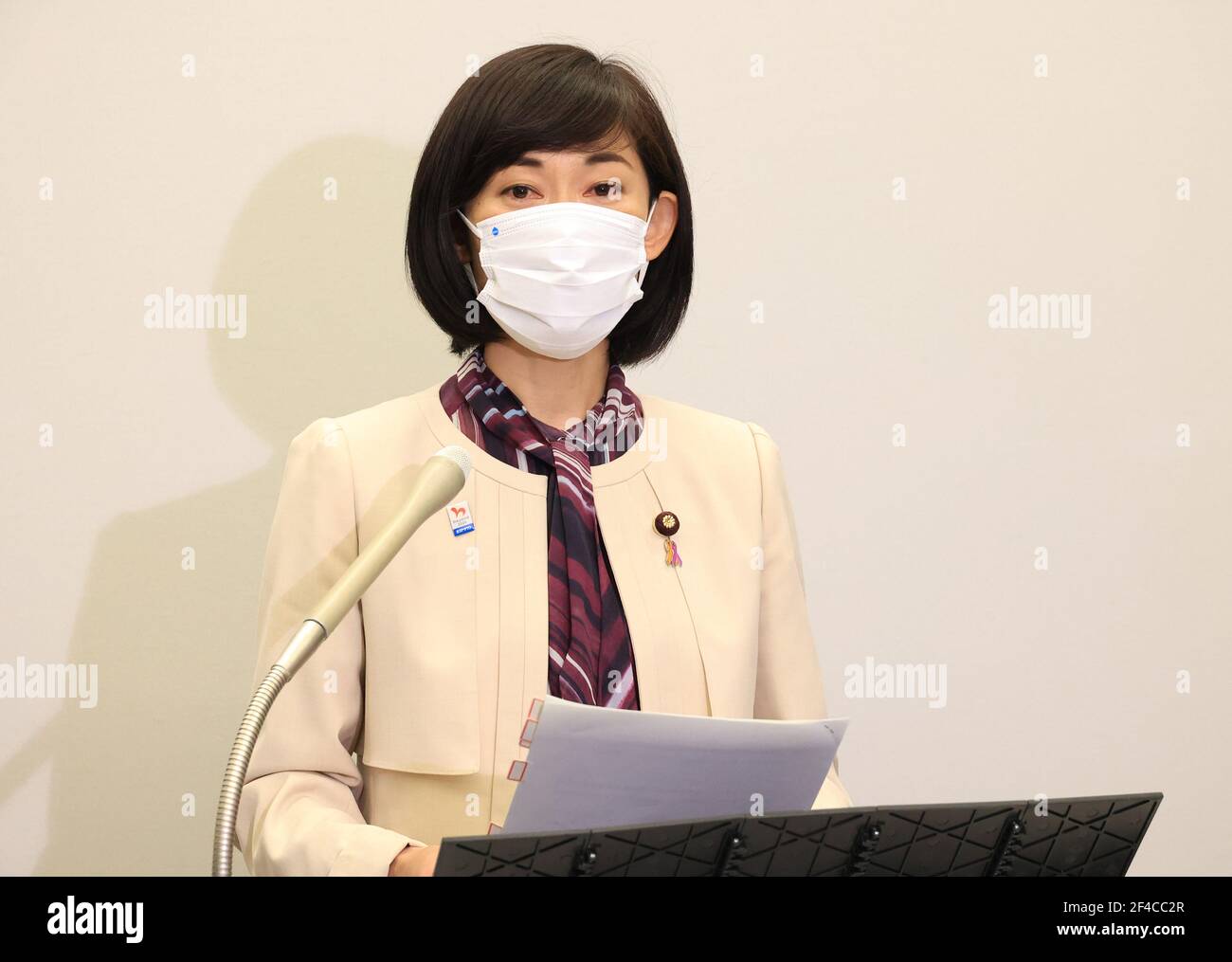 (210320) -- TOKYO, March 20, 2021 (Xinhua) -- Japanese Olympic Minister ...