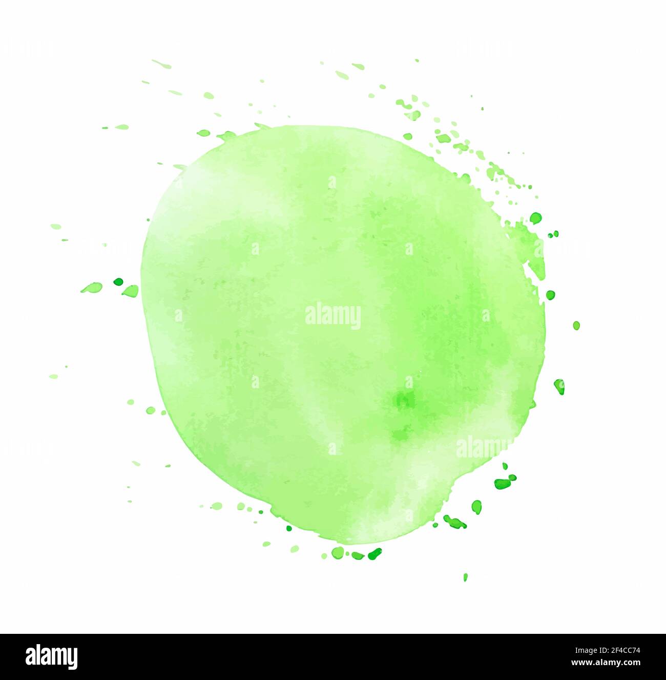 Green round watercolor vector texture isolated on a white background ...