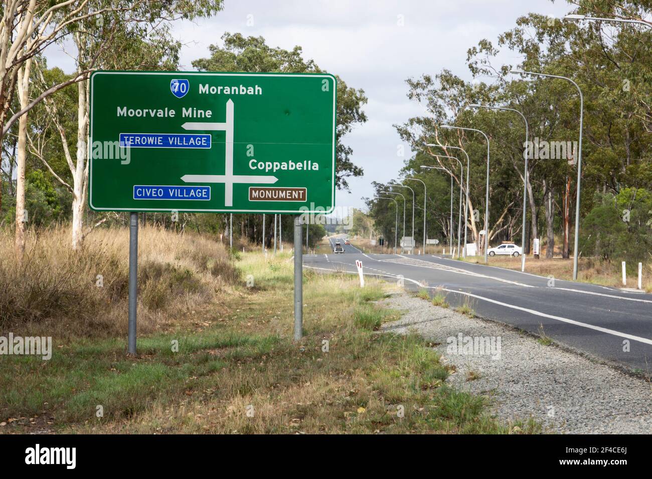 Direction signpost for Moorvale Mine in the Bowen Coal Basin in Central ...