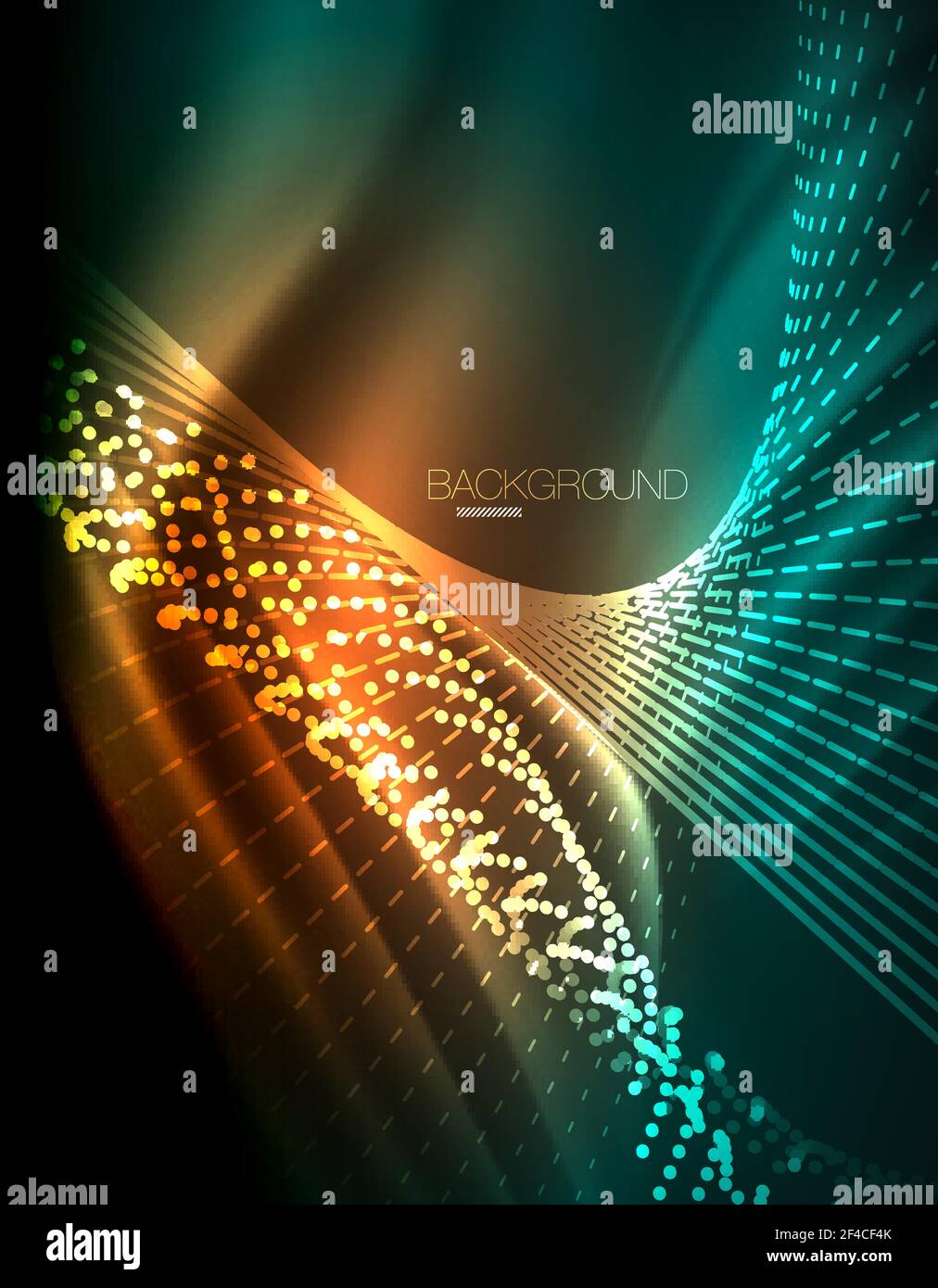 Smooth light effect, straight lines on glowing shiny neon dark ...