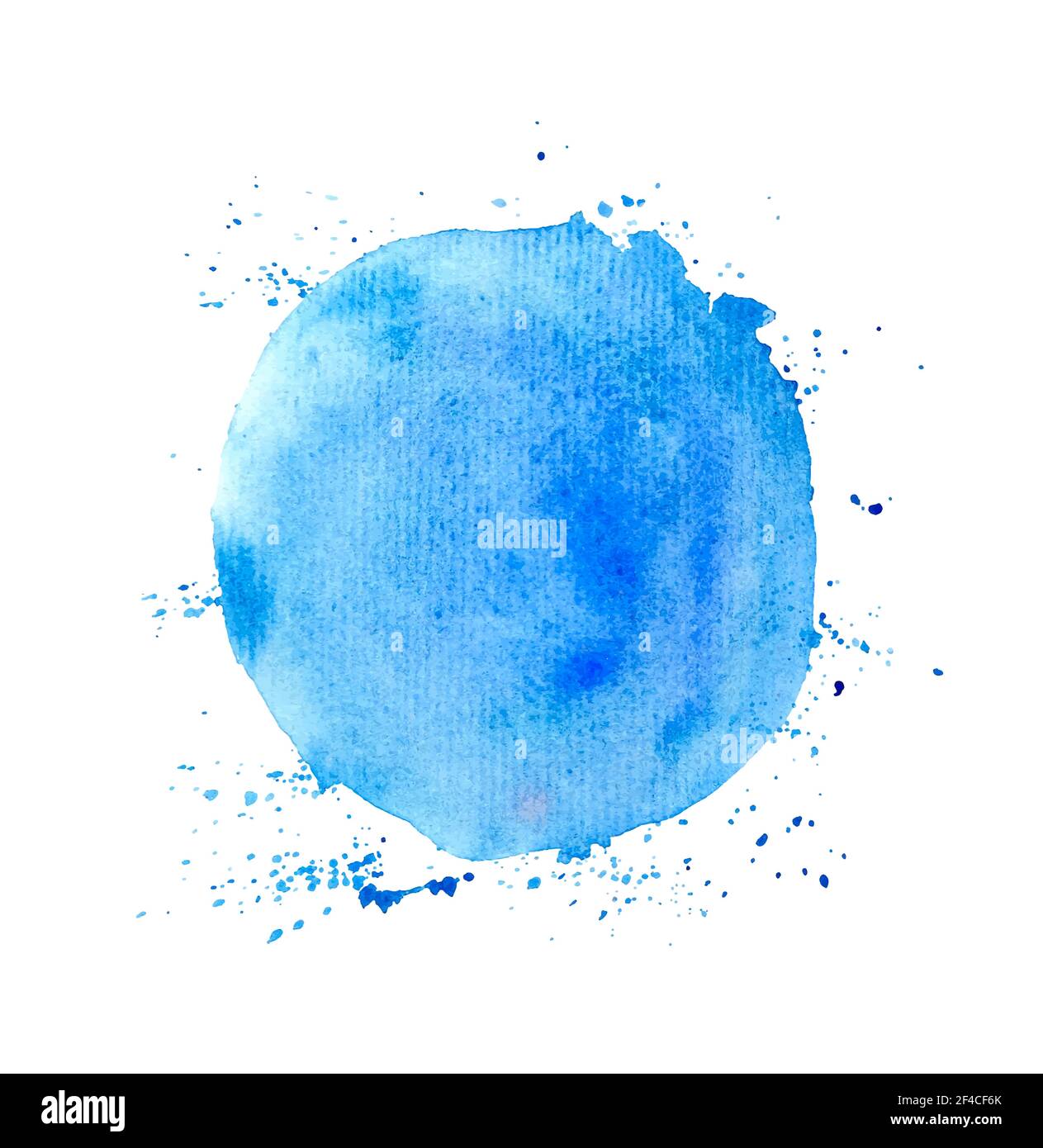 Blue round watercolor vector texture isolated on a white background ...