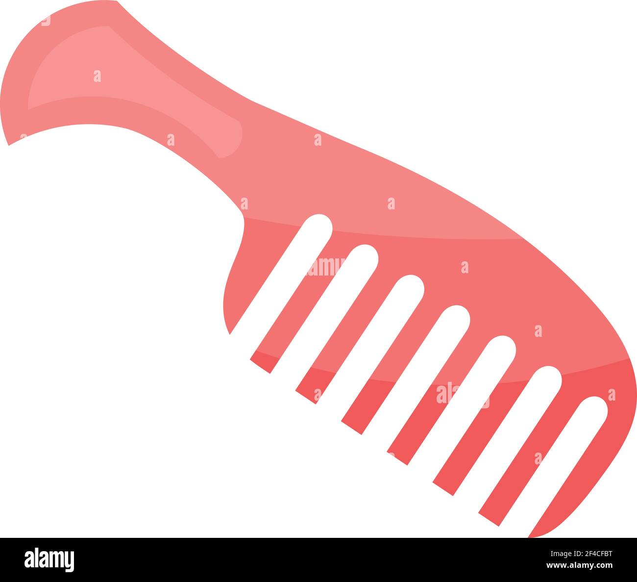 Vector illustration of a red comb on a white background. Cartoon style ...