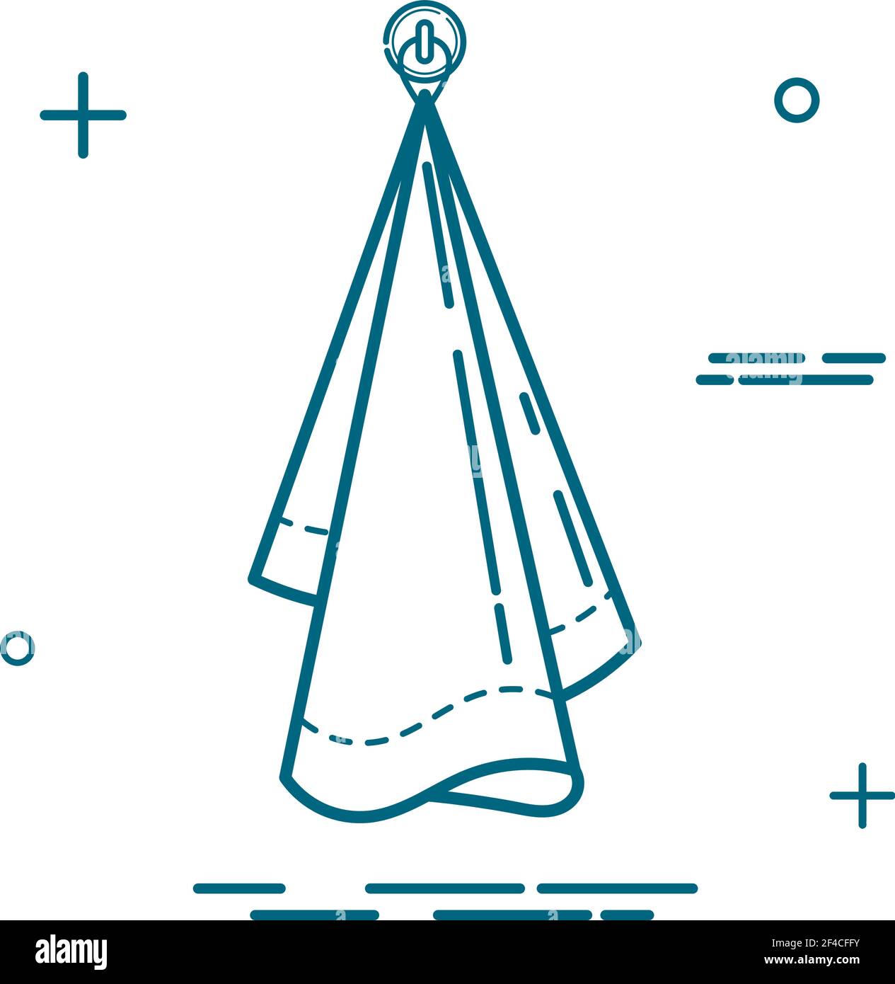 Abstract black towel icon on a white background. Sign of hygiene and ...