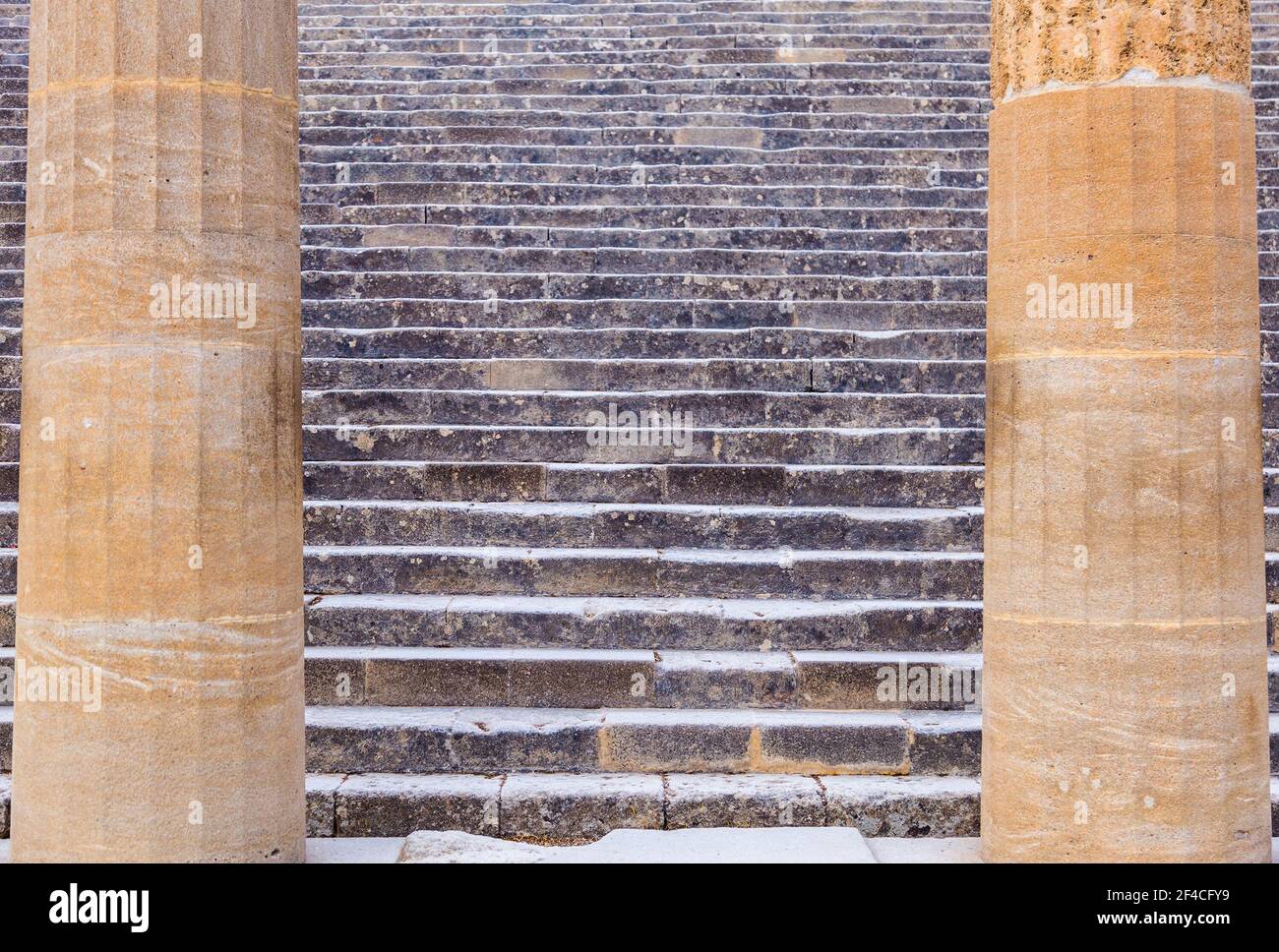 Old stone stairs and column in ancient temple Stock Photo - Alamy