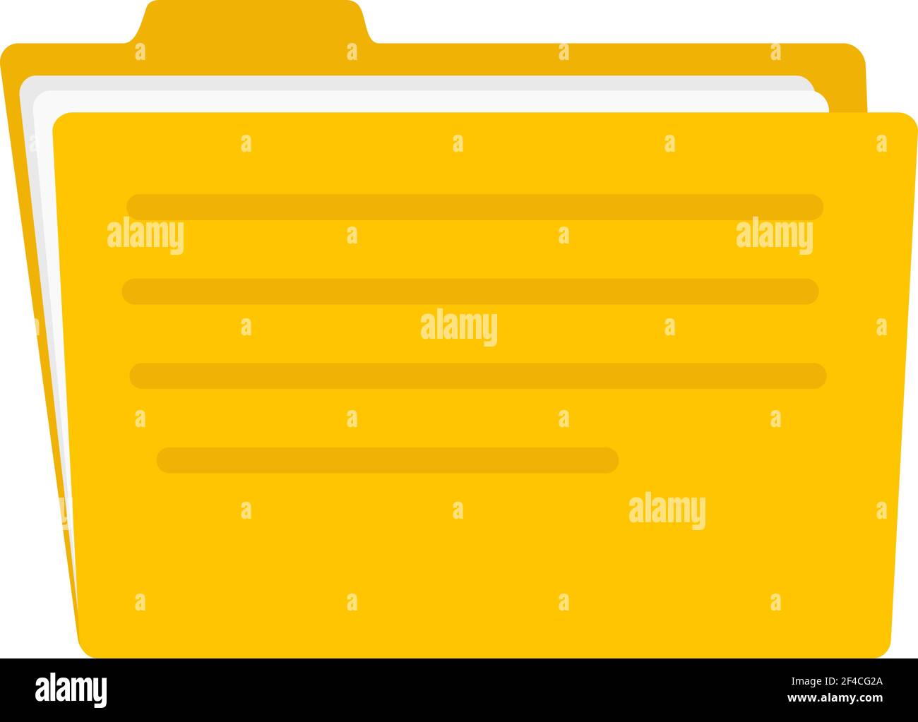 Vector illustration of yellow stationery folders on a white background ...