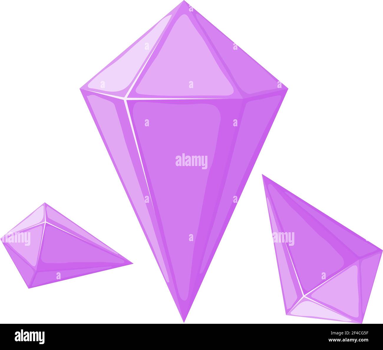 Vector illustration of a pink crystal on a white background. Cartoon ...
