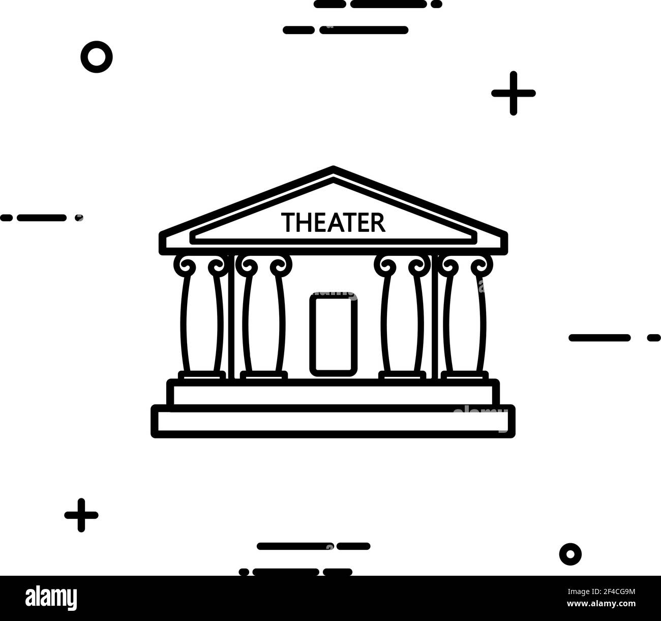 Abstract black linear theater icon on a white background. Trend line ...