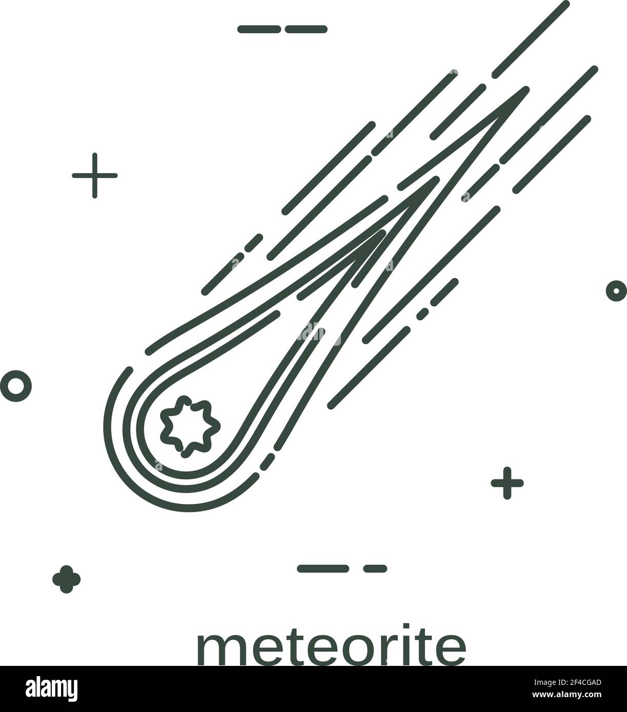 Simple flat icon of a meteorite on a white background. Linear style ...