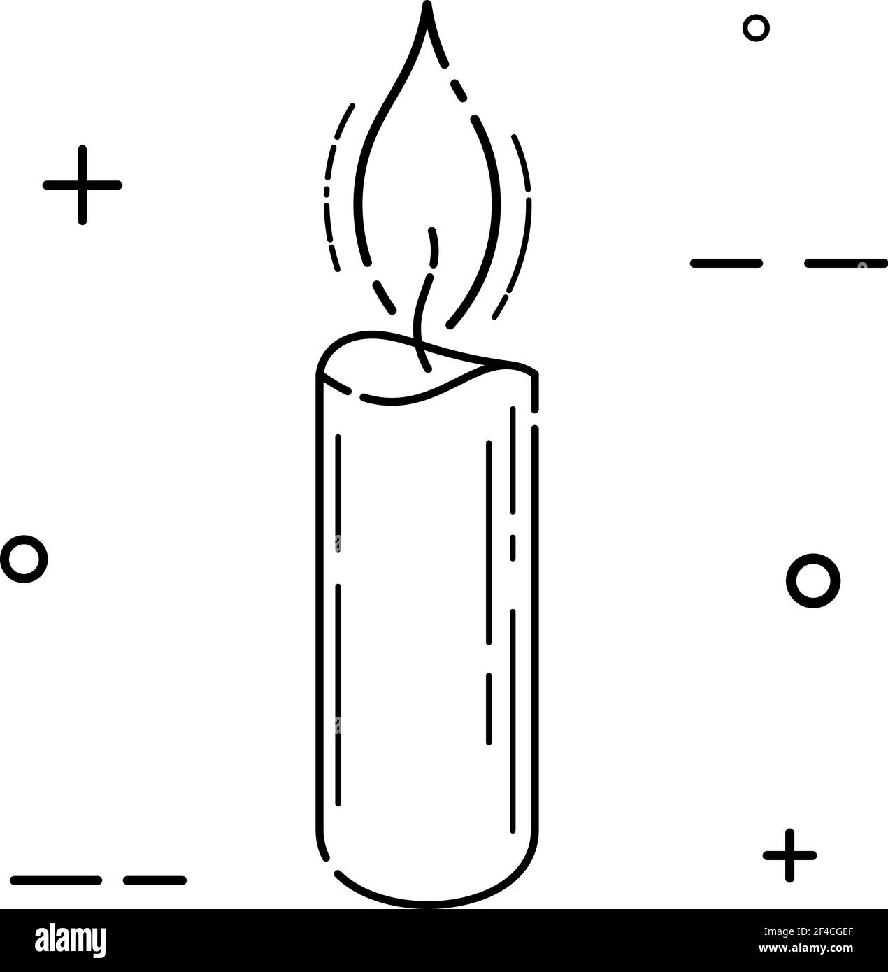 Black abstract simple icon candle on white background. Vector ...