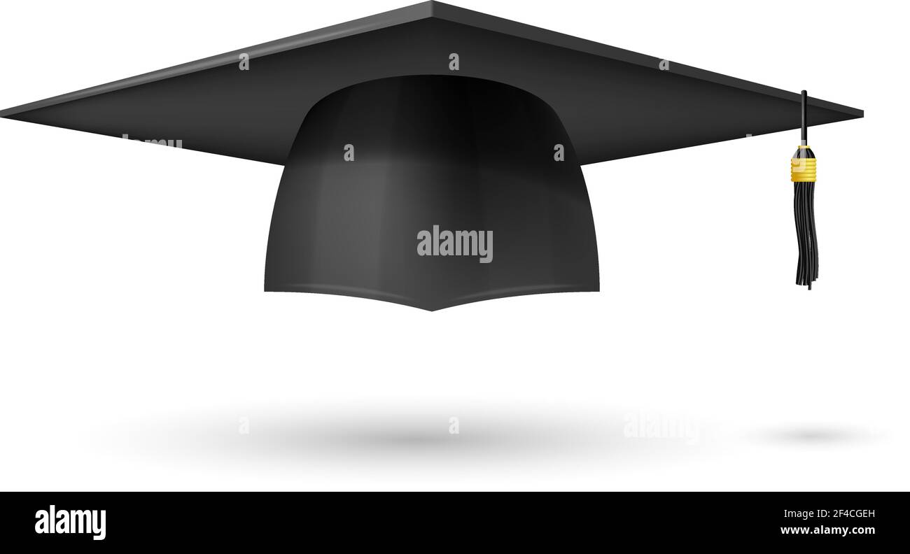 Vector illustration graduate hat with a tassel on a white background ...