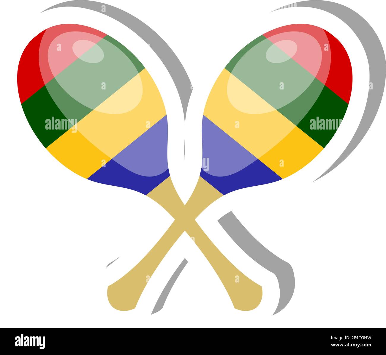 Color vector Cartoon musical instrument maracas on a white background ...