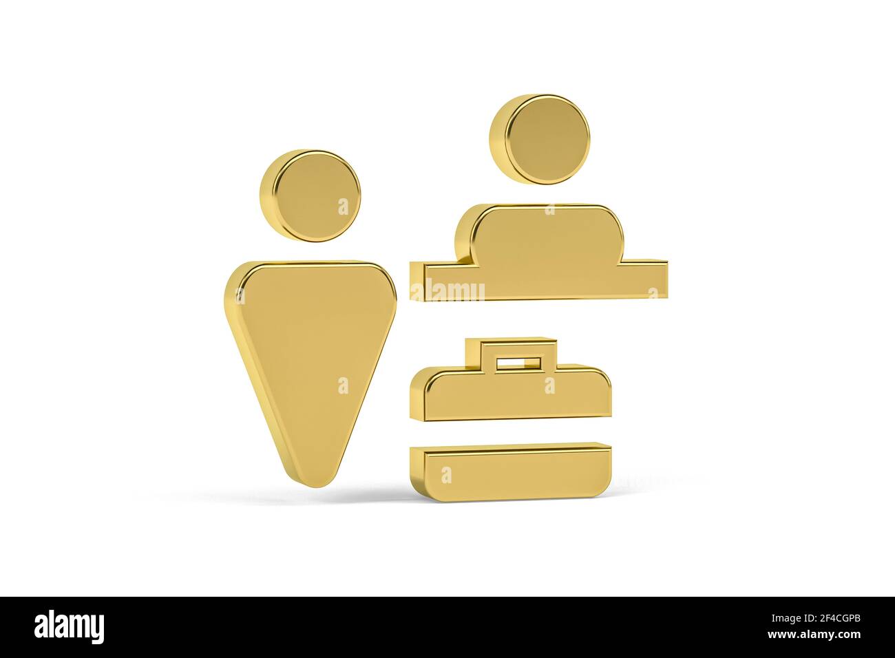 Golden 3d check in icon isolated on white background - Signs at the ...