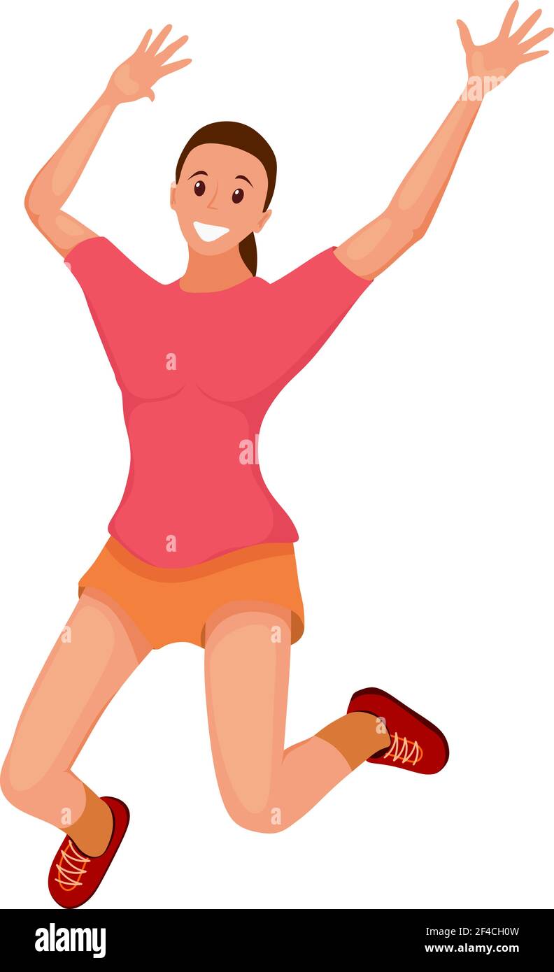 Cartoon boy girl jumping on hi-res stock photography and images - Alamy
