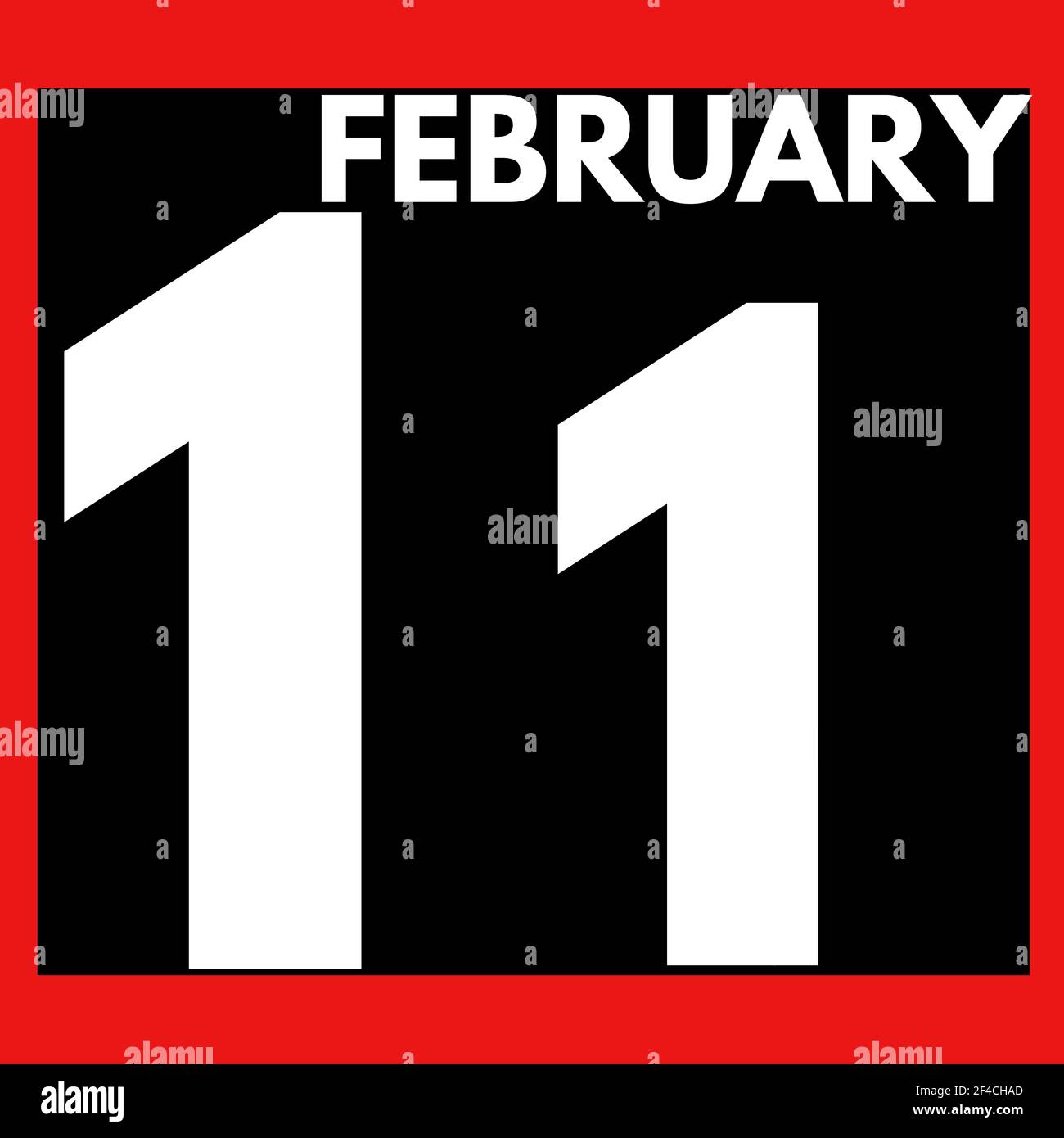 February 11 . Modern daily calendar icon .date ,day, month .calendar ...