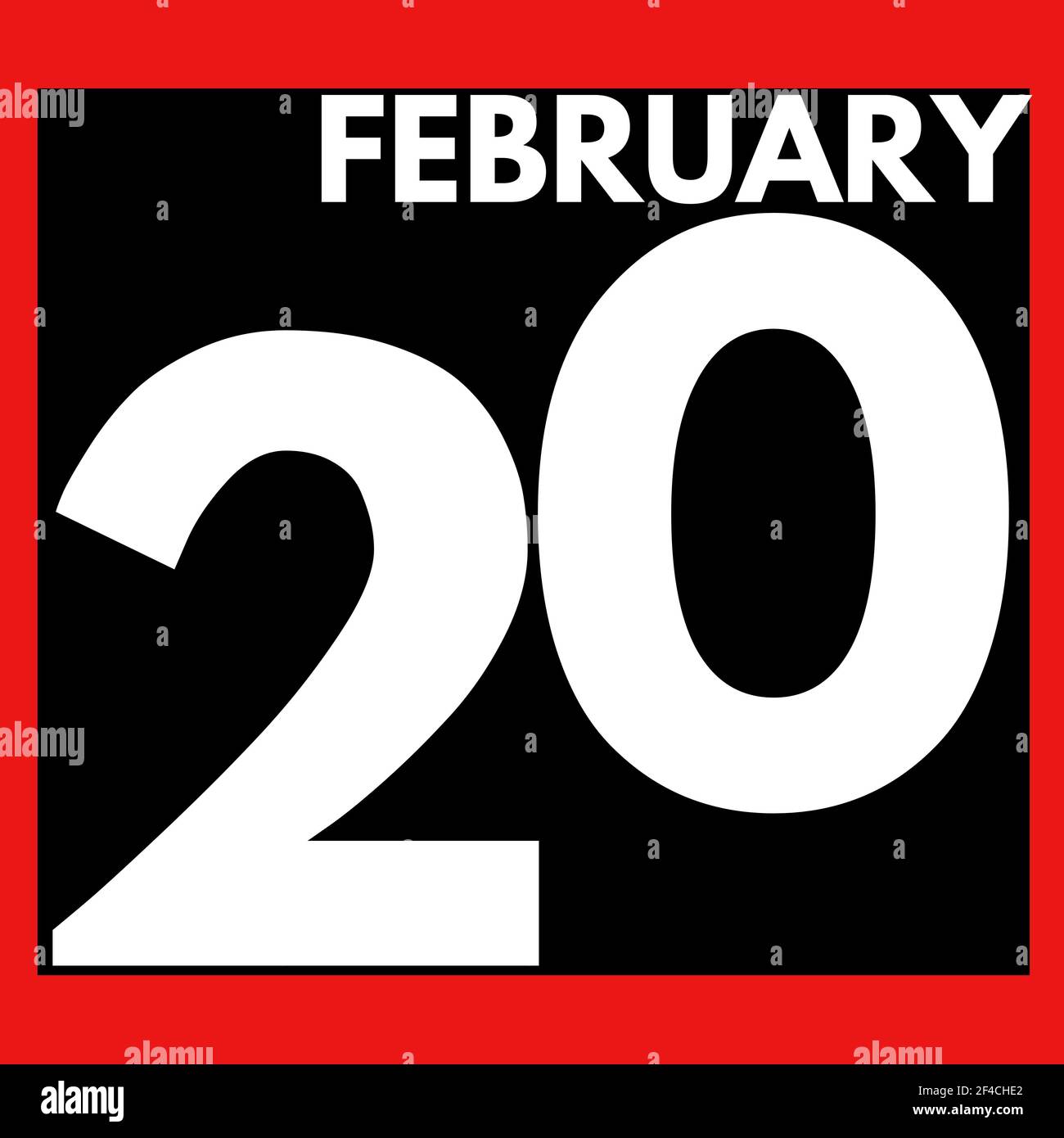February 20 . Modern daily calendar icon .date ,day, month .calendar ...