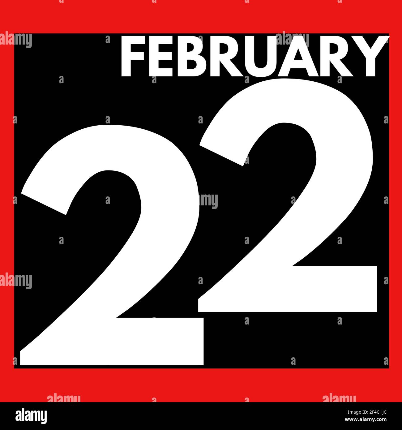 February 22 . Modern daily calendar icon .date ,day, month .calendar ...