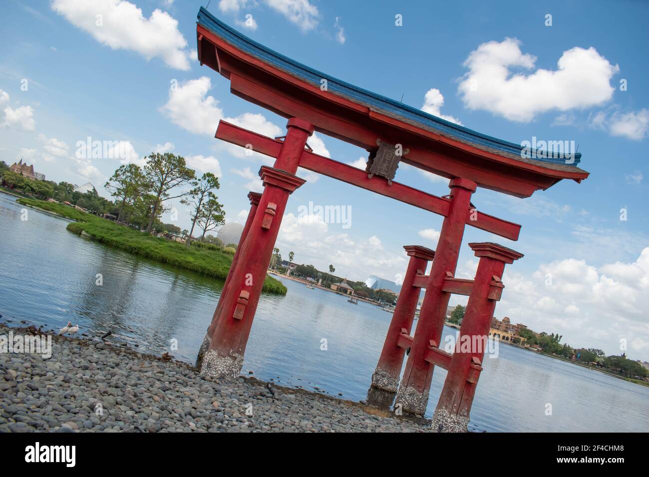 Orlando, Florida. July 29, 2020. Panoramic view of Japan Arch at Epcot ...