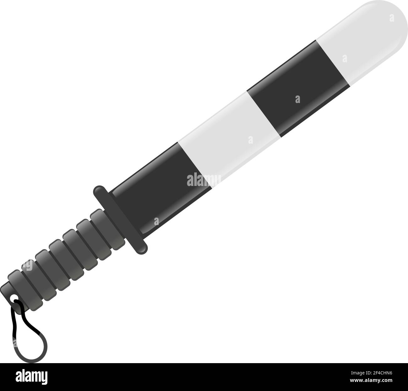 Vector illustration of traffic police stick with strap on a white ...