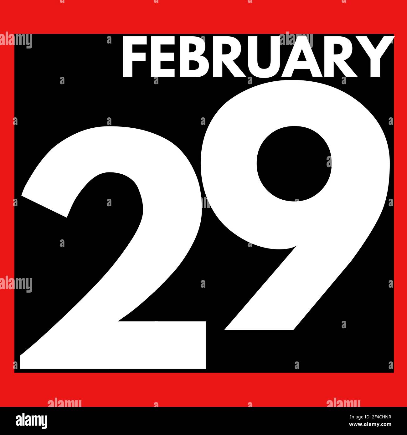 February 29 . Modern daily calendar icon .date ,day, month .calendar ...