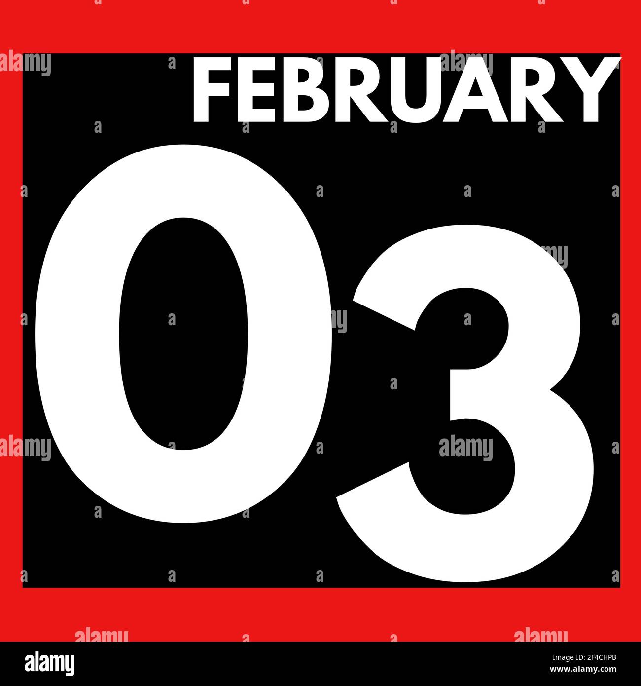 February 3 . Modern daily calendar icon .date ,day, month .calendar for ...