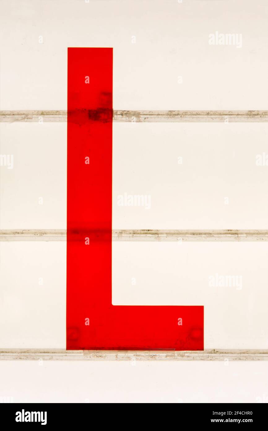 Red letter L on a shining billboard Stock Photo - Alamy