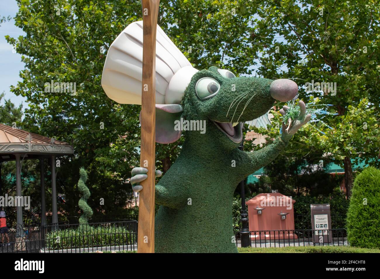 Orlando, Florida. July 29, 2020. Remy Topiary at Epcot (26 Stock Photo ...